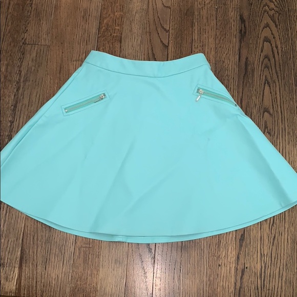 Lob | Skirts | Tiffany Blue Faux Leather Skater Skirt | Poshmark